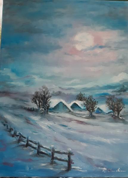 Case in zapada. Tablou de Roxana Gheorghiu