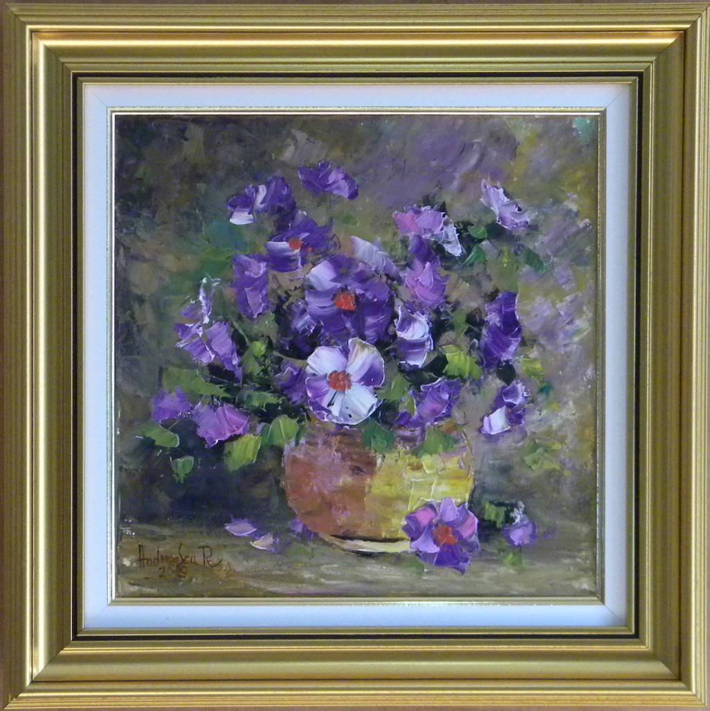FLORI IN BOL GALBEN. Tablou de Andreescu Razvan