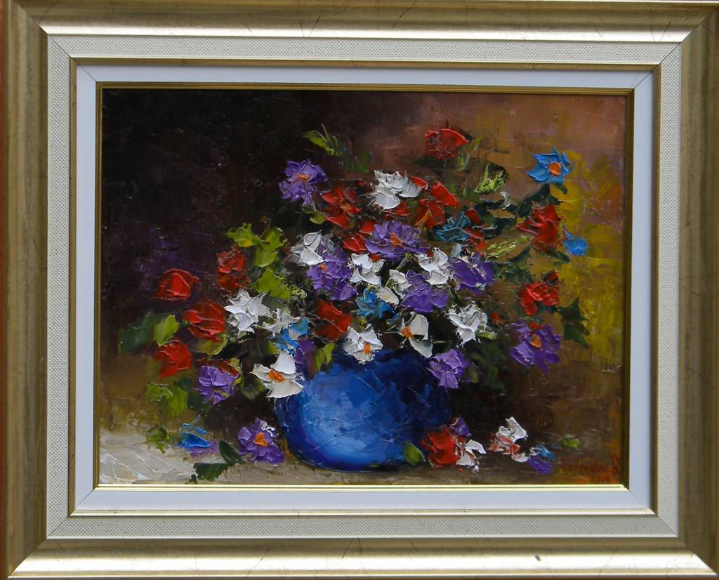 FLORI MULTICOLORE . Tablou de Andreescu Razvan