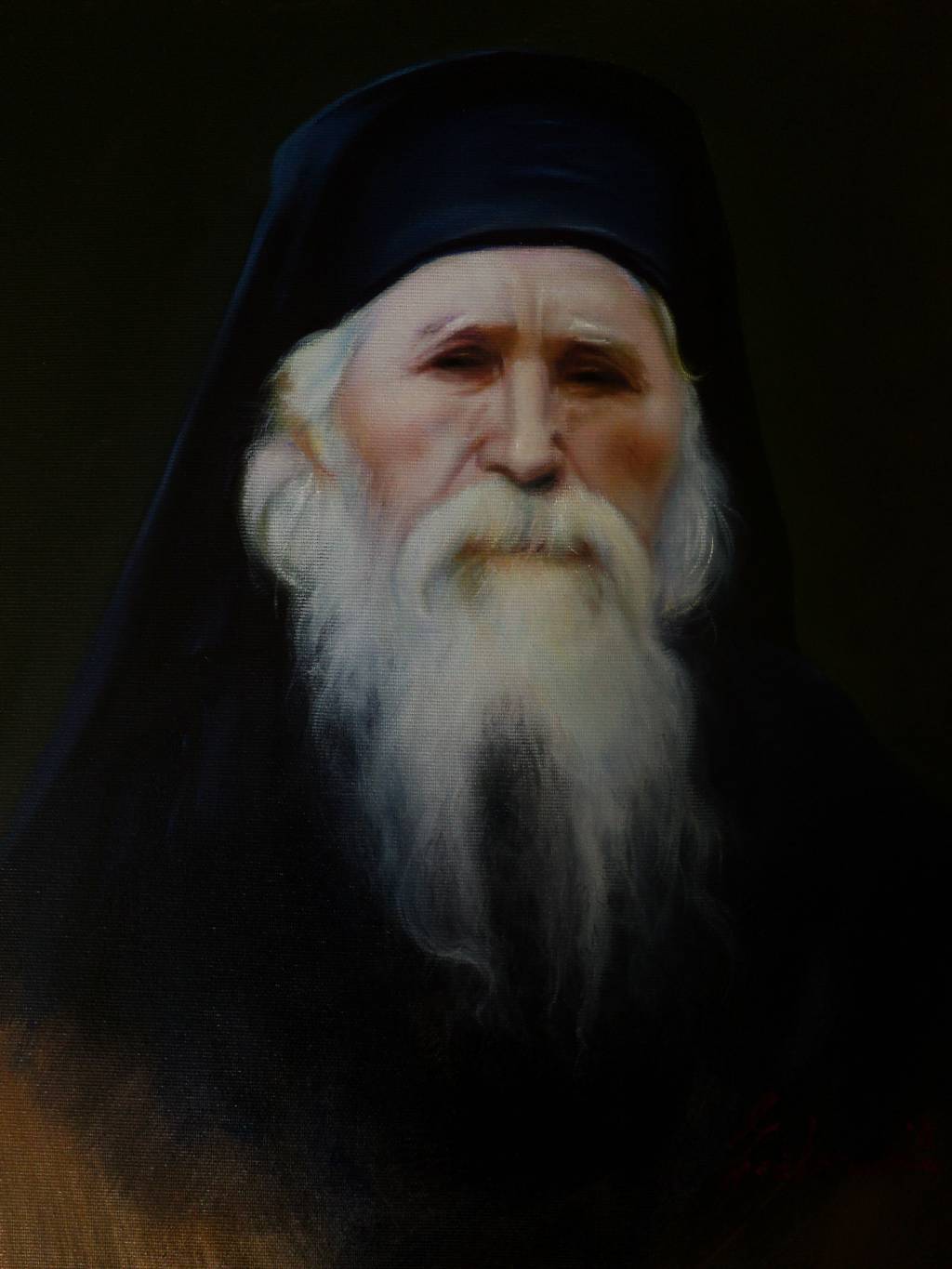 PORTRETUL ARHIMANDRITULUI CLEOPA ILIE. Tablou de NELU GRADEANU