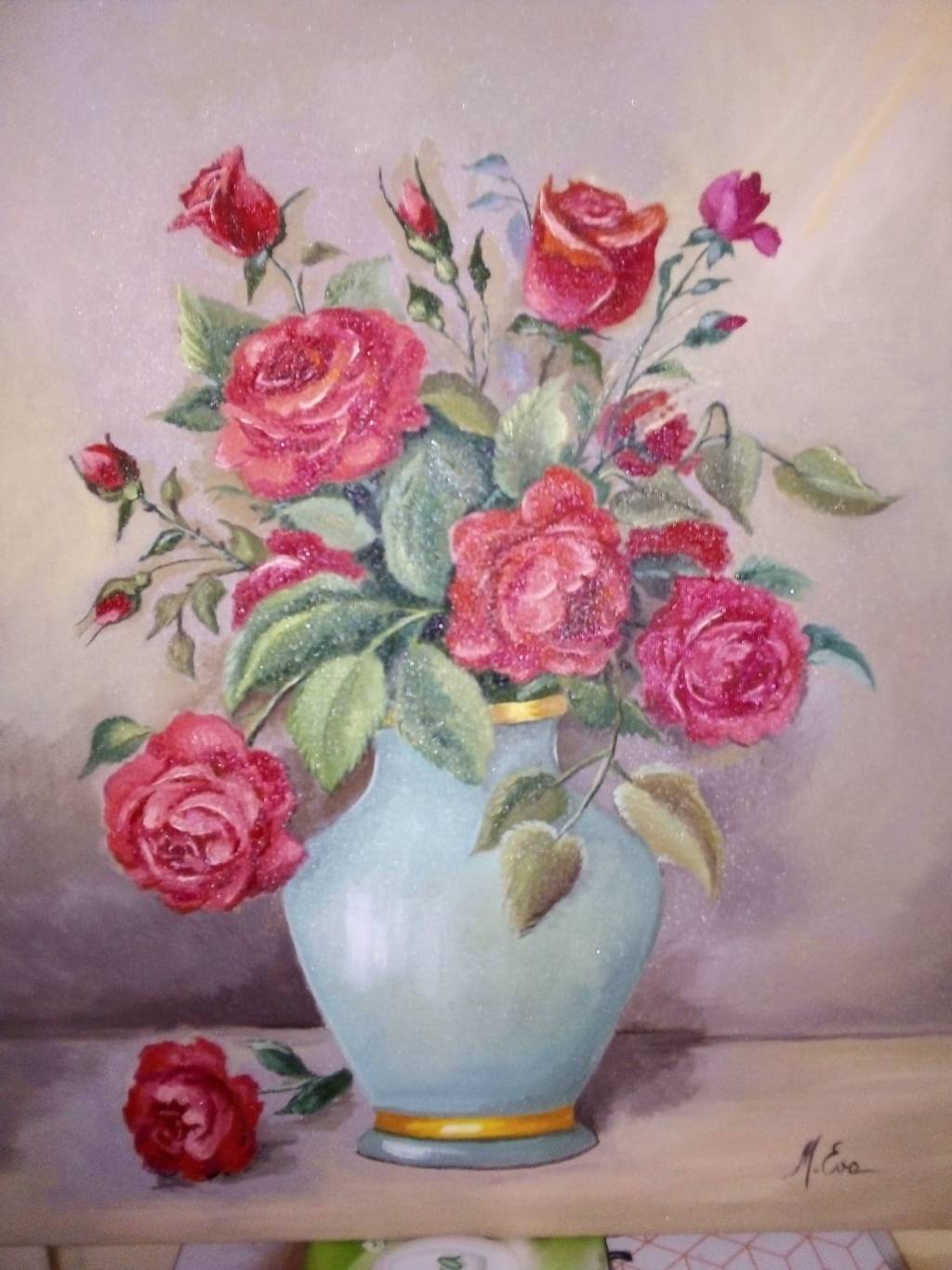 Trandafiri rosii. Tablou de moldovan eva