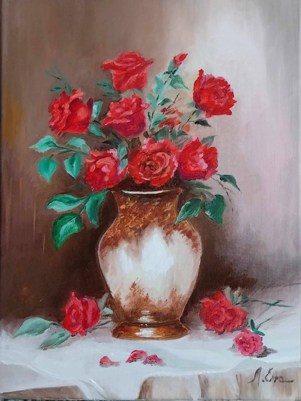 Trandafiri rosii. Tablou de moldovan eva