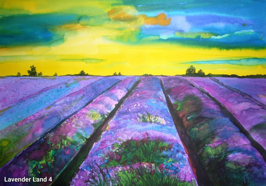 Lavender Land 4A. Tablou de Gabriela Calinoiu