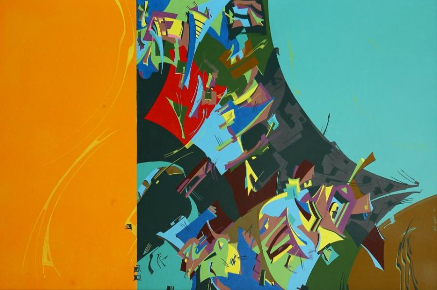 Orange ecstatic experience. Tablou de EDI APOSTU