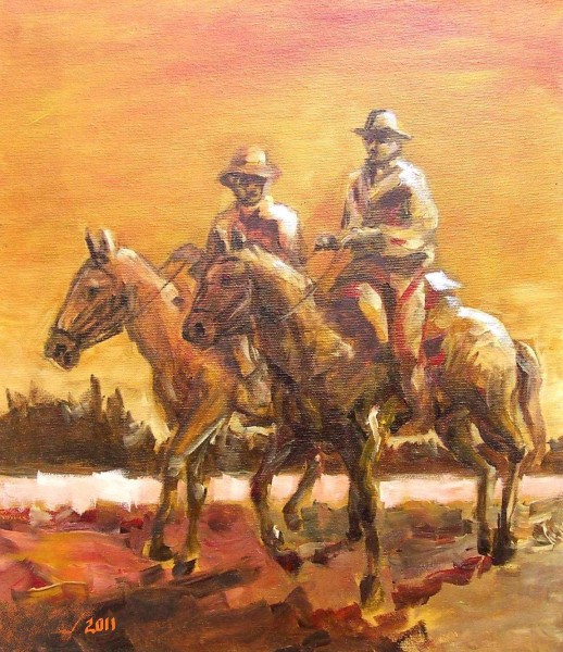 Doi calareti. Tablou de Safetino