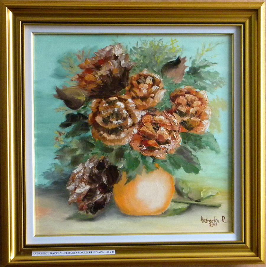 Bujori in vaza. Tablou de Andreescu Razvan