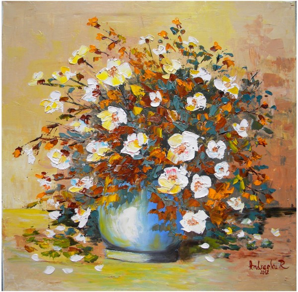 Flori albe. Tablou de Andreescu Razvan