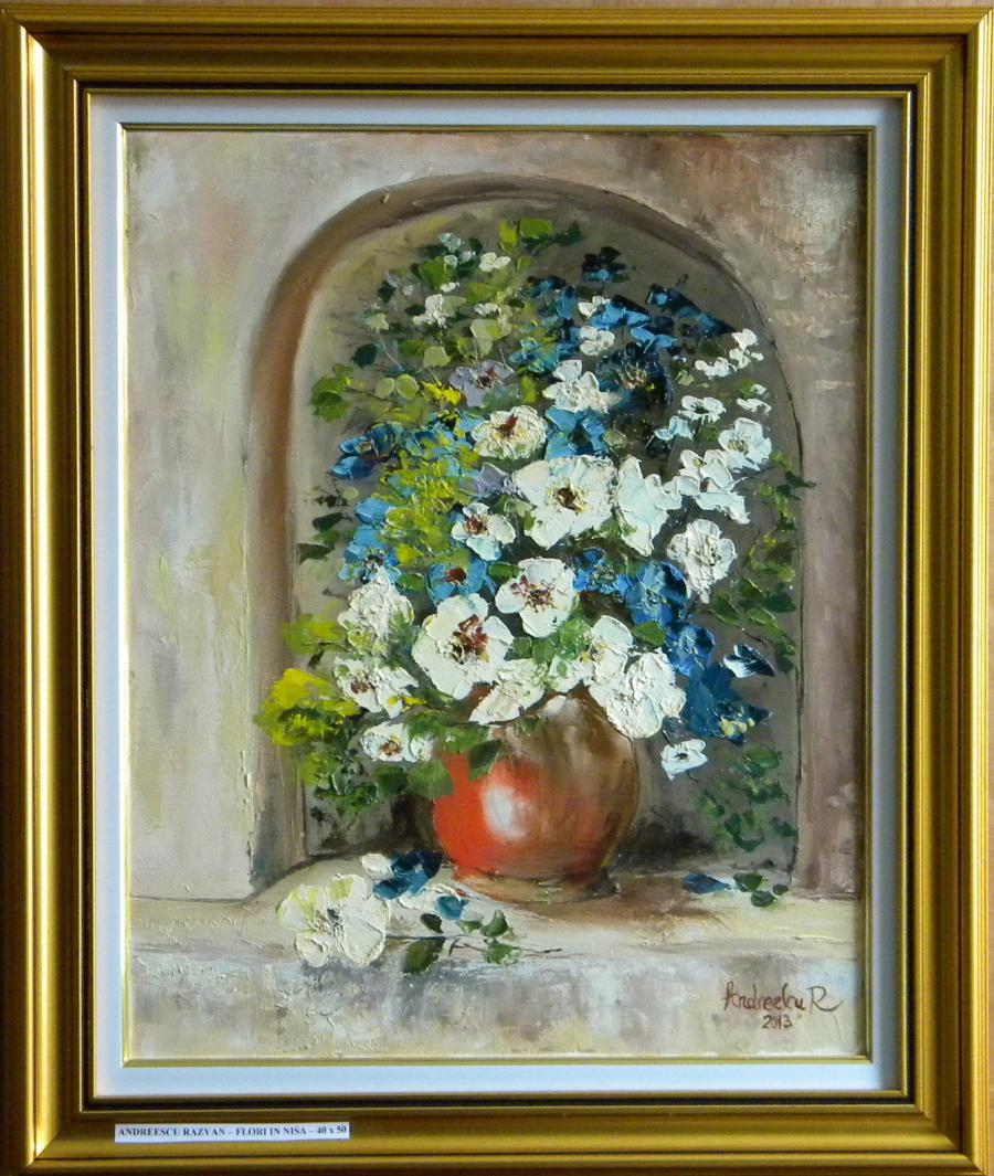 Flori in nisa. Tablou de Andreescu Razvan
