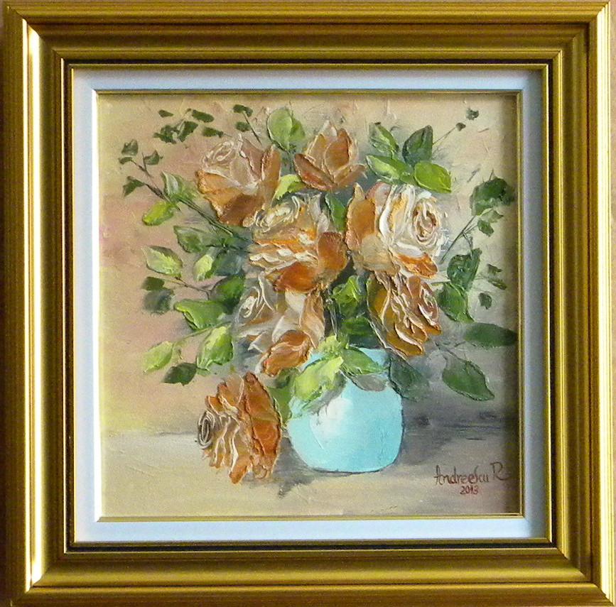 Trandafiri portocalii. Tablou de Andreescu Razvan