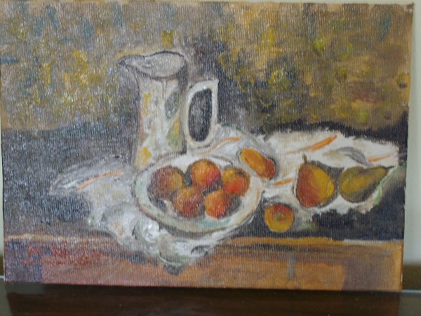 Cana si fructe. Tablou de Miloiu Mihaela