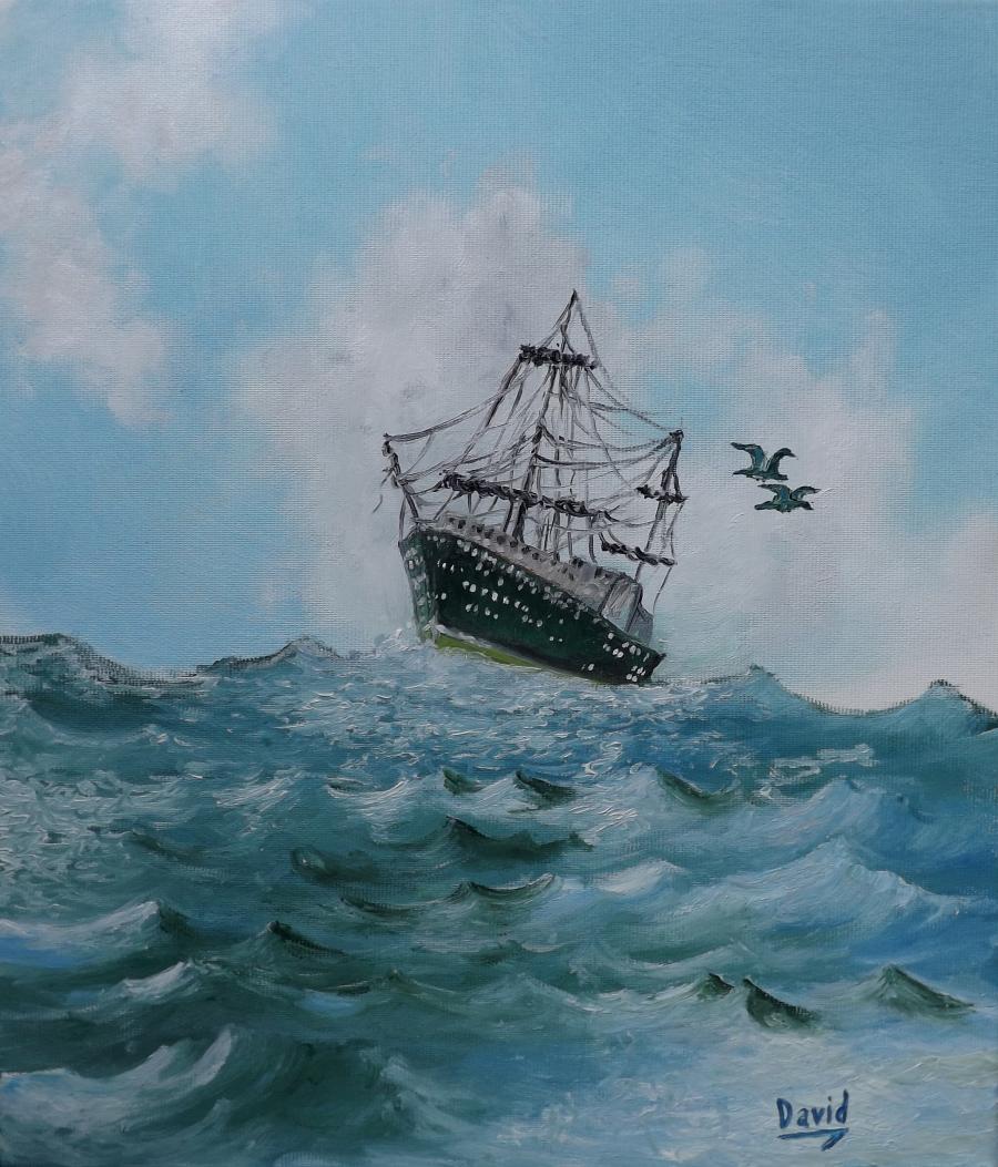 Printre valuri. Tablou de David Alexandru
