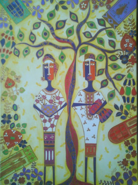 Tree of knowledge. Tablou de Monica Mocanu