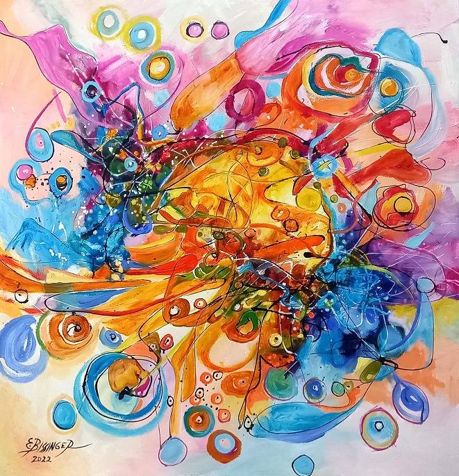 Zbor catre soare. Tablou de Elena Bissinger