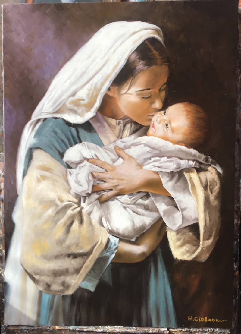 sarutul mamei. Tablou de Ciolacu Marian