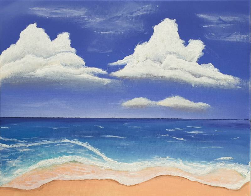 Chill on the beach 1. Tablou de Cretu Roxana