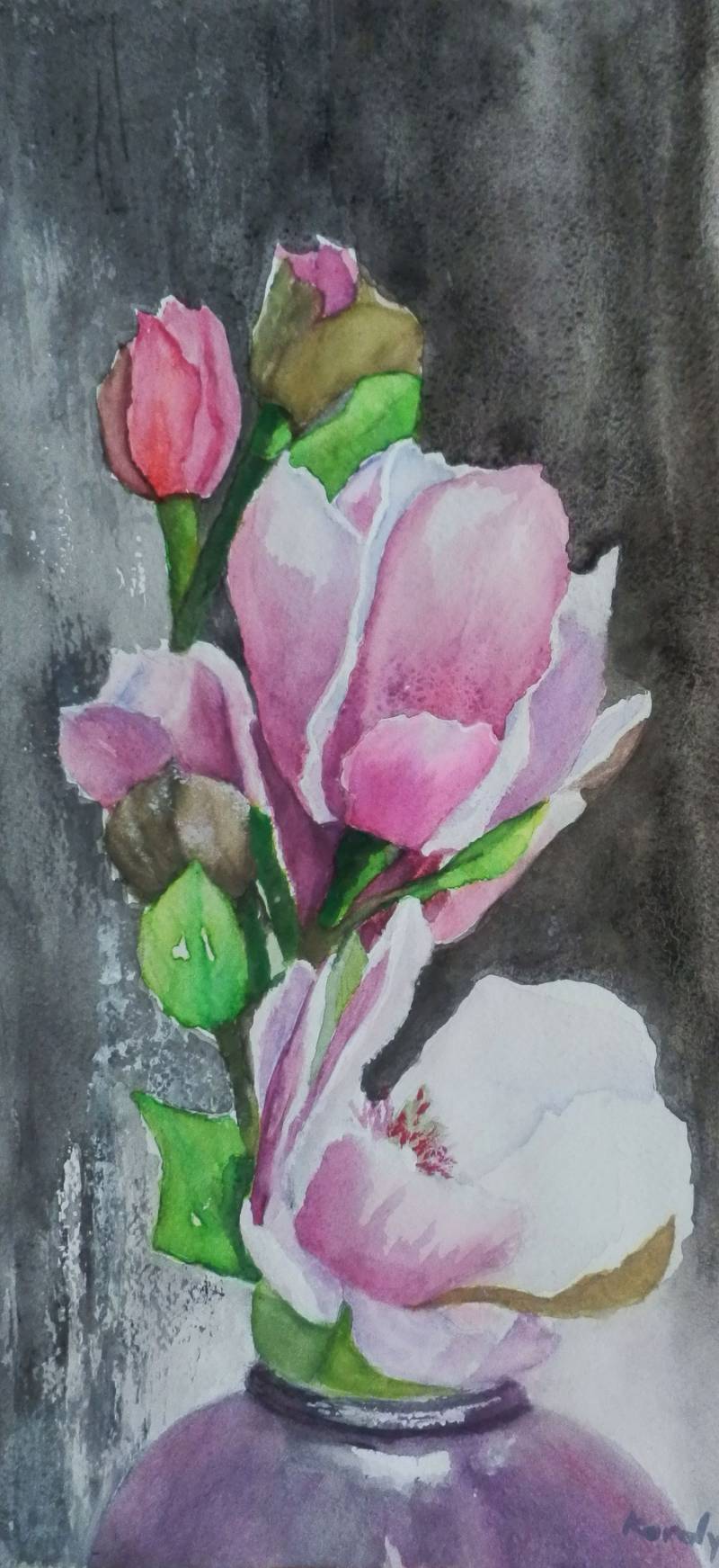 Flori de magnolie. Tablou de Karalyos Maria